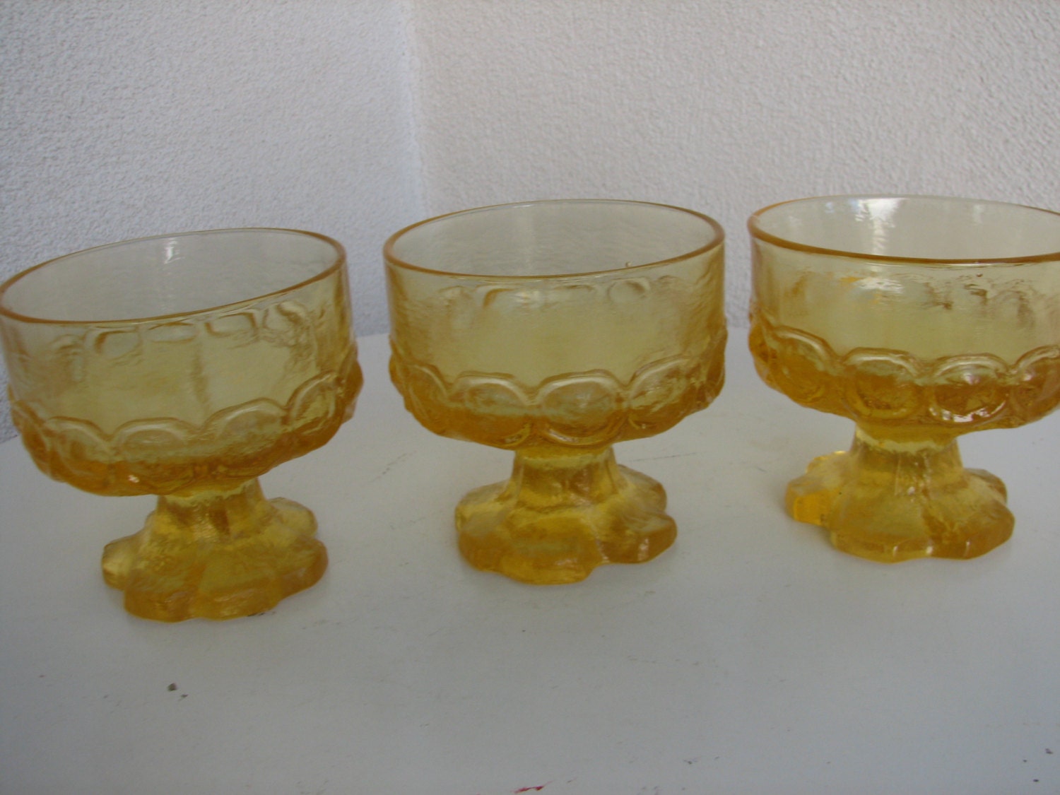 Set of 3 Vintage Franciscan Cornsilk Crystal Madeira sherbet or wine ...