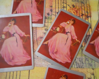 5 Vintage Brunette Pin Up Playing Cards