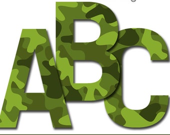Popular items for camo alphabet on Etsy