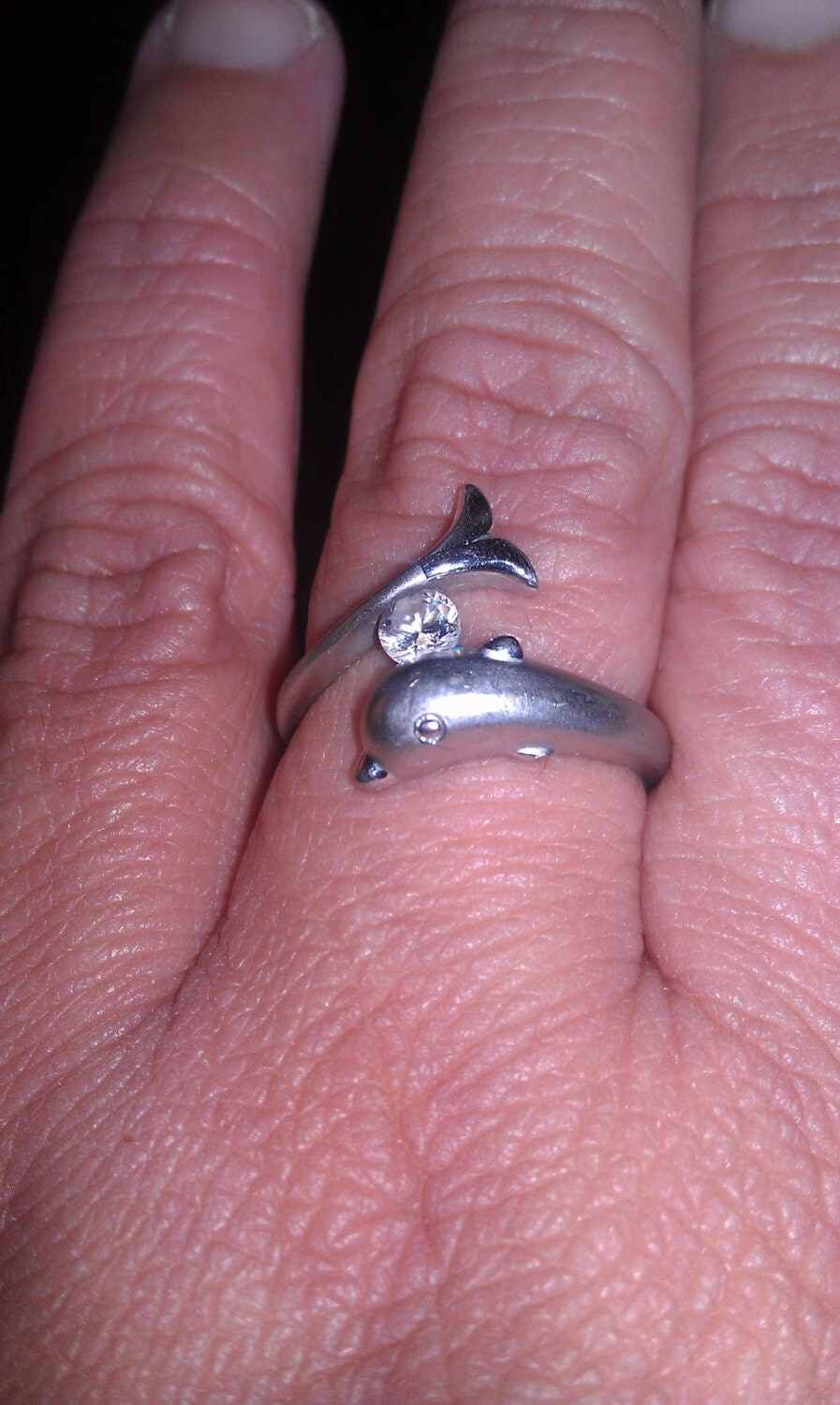 Vintage R S Covenant Dolphin Ring With A Cubic Zirconia Ring
