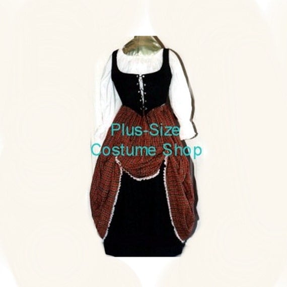 Red Scottish Lass Renaissance Gown Dress Plus Size Halloween