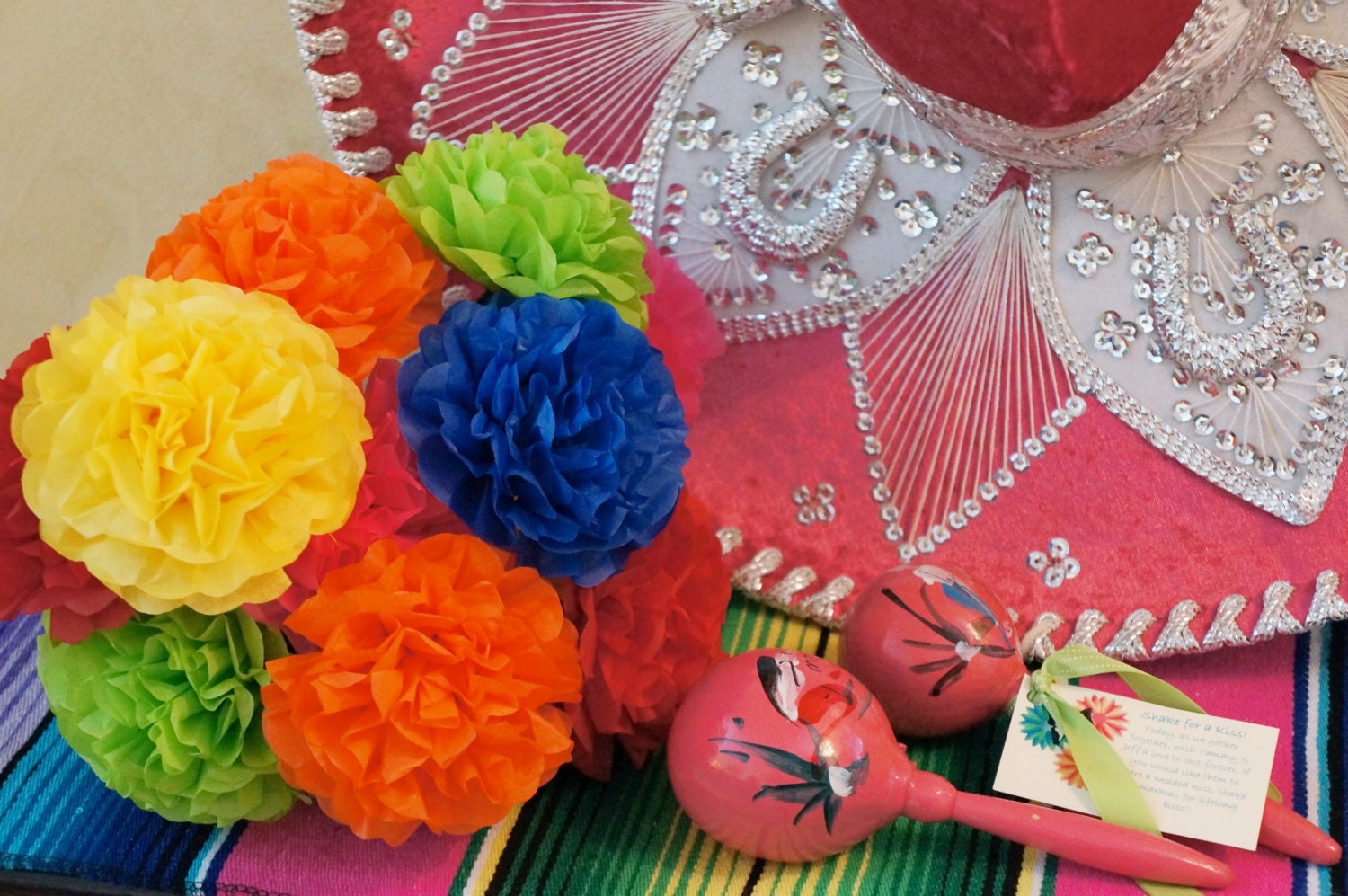 FIESTA Tissue Paper Flowers 12 count