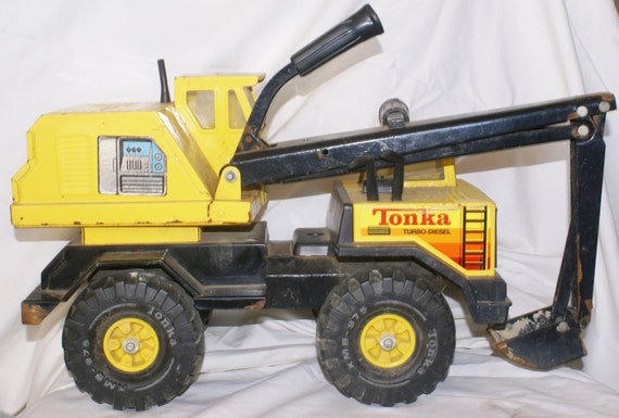 Vintage Metal TONKA Turbo Diesel Mighty Backhoe Excavator