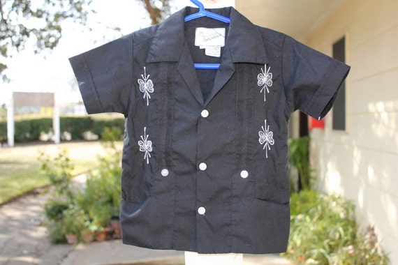 Vintage 80s 90s SHIRT button up Mexican style guayabera