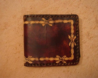 Handmade Brown Leather Kid's Wallet Kid's Billfold