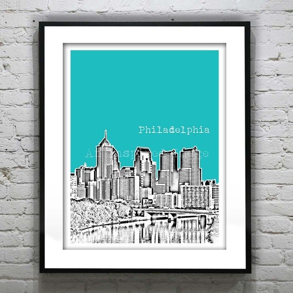 Philadelphia Poster Print Art Pennsylvania City Skyline PA