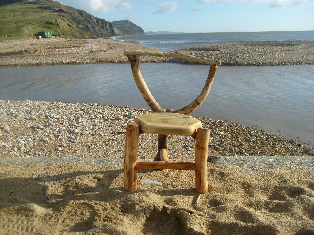 handcrafted driftwood chair