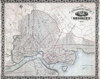 Old brooklyn map | Etsy