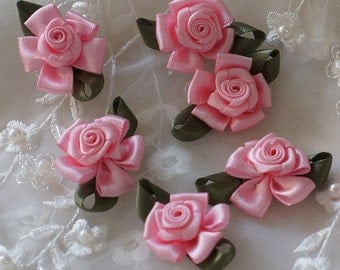 Satin ribbon roses | Etsy