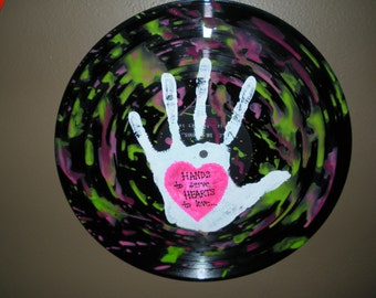 Handprint canvas art | Etsy