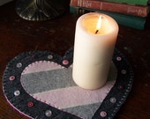 Items similar to Heart Candle Mat- Pink and Gray- Valentines Day on Etsy