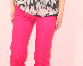 Hot pink jeans | Etsy