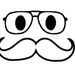Geek Glasses Moustache APPLIQUE. Instant Download Machine