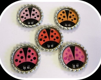 Ladybug bottle caps | Etsy