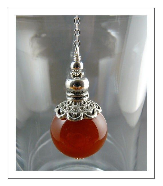 Red Agate Dowsing Pendulum Gemstone by goodmedicinegemstone