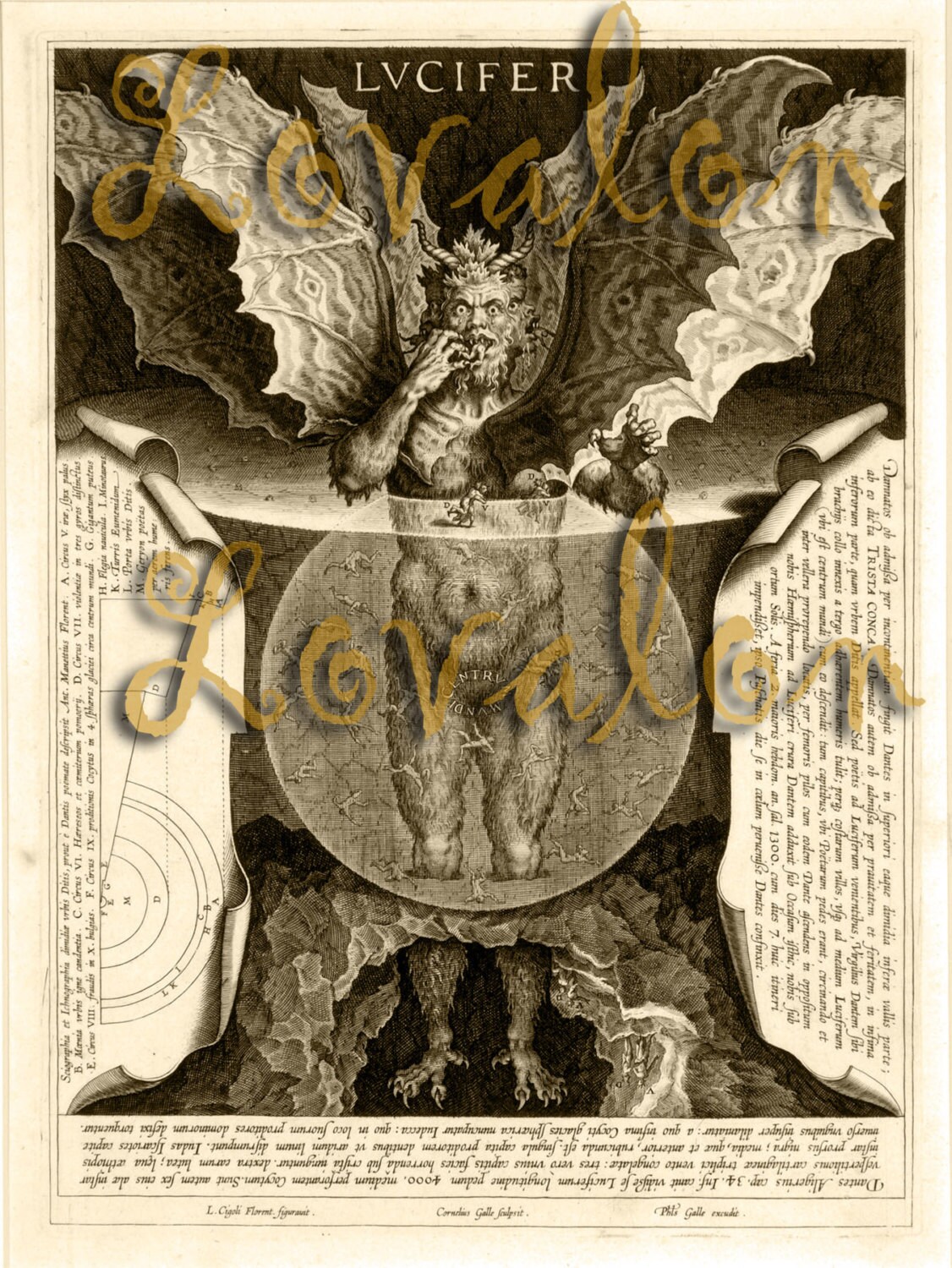 Renaissance Satan... Instant Digital Download... Vintage Art