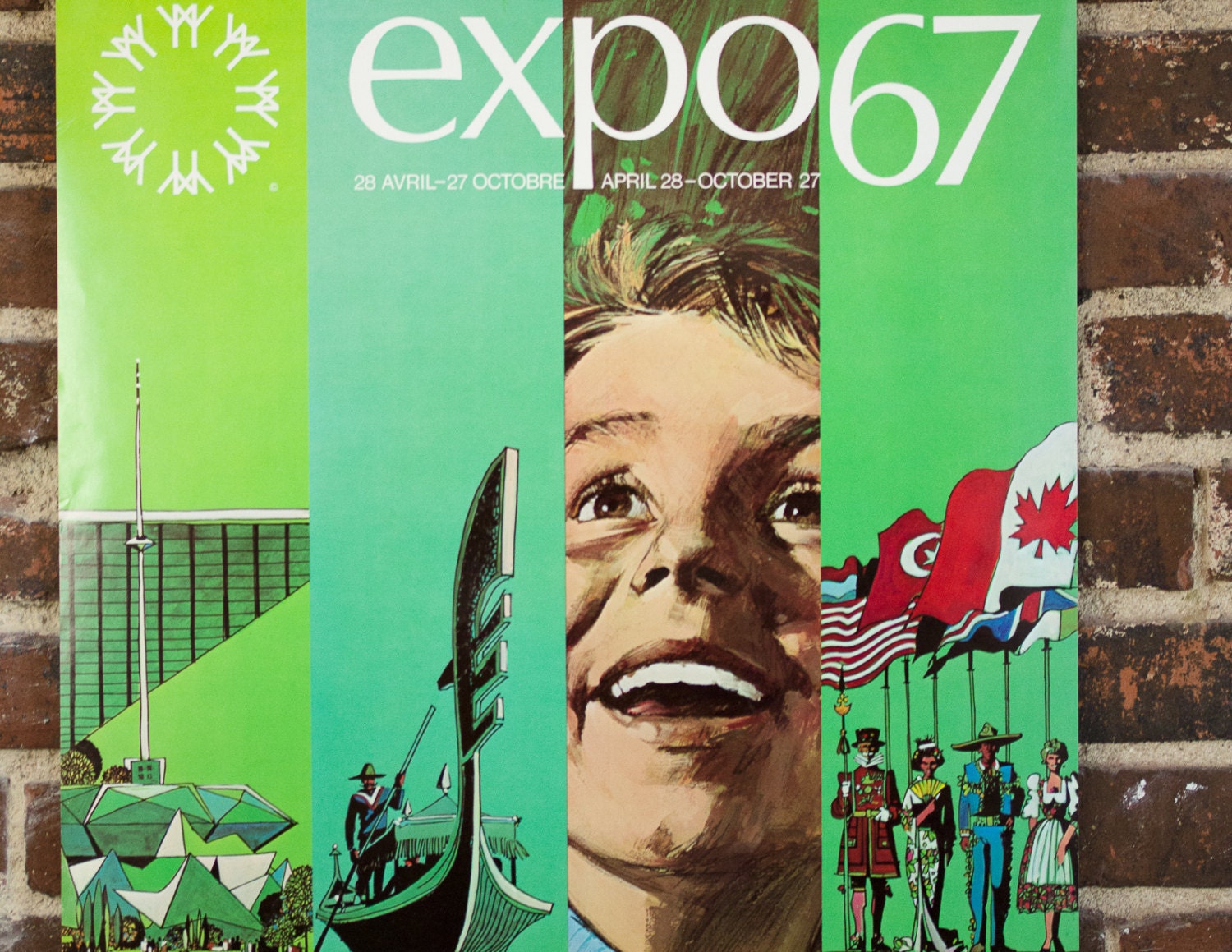 1967 Montreal Expo '67 World's Fair Poster Green