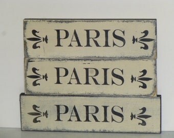 PARIS SHELF SITTER / Paris sign / Paris apartment chic / hand painted ...