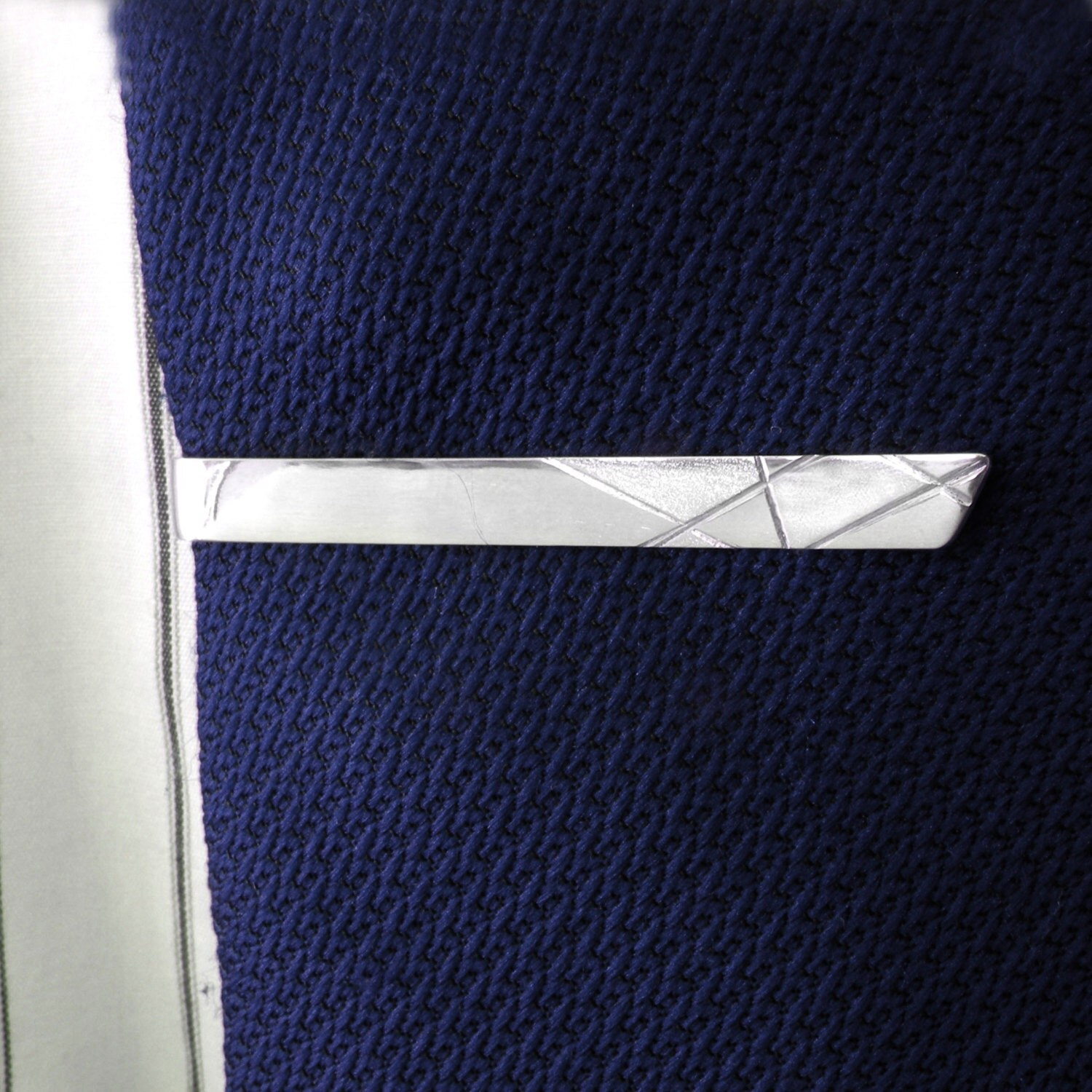 Modern Tie bar sterling silver by mujoyas on Etsy