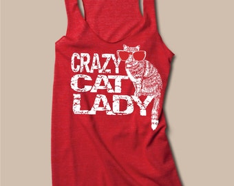 CAT shirt Crazy Cat Lady Workout Tank top Womens Tank top Racerback ...