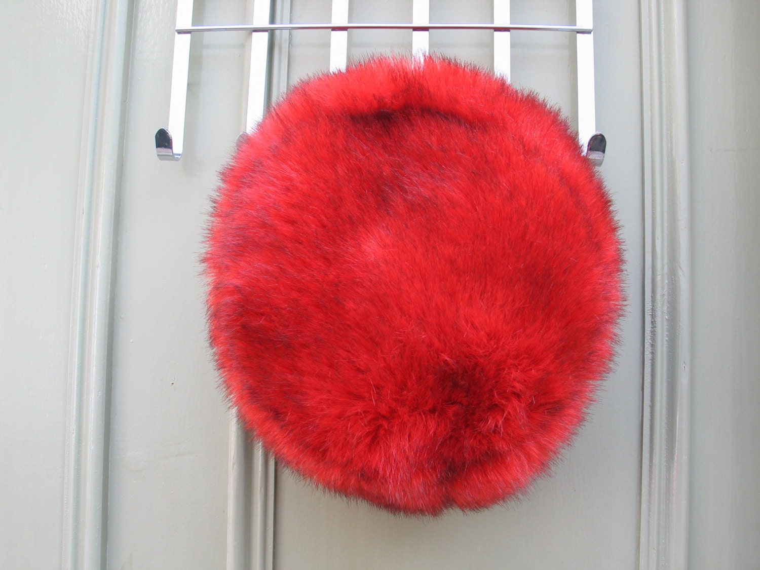 Amazing chic and cozy bright red faux fur winter hat
