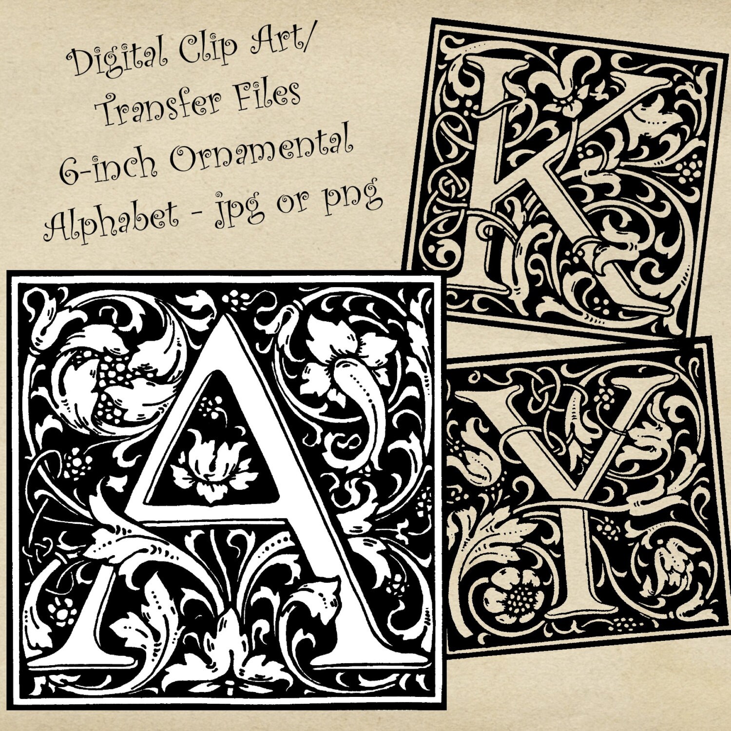 Instant Download Digital Printable Fabric Transfer Designs