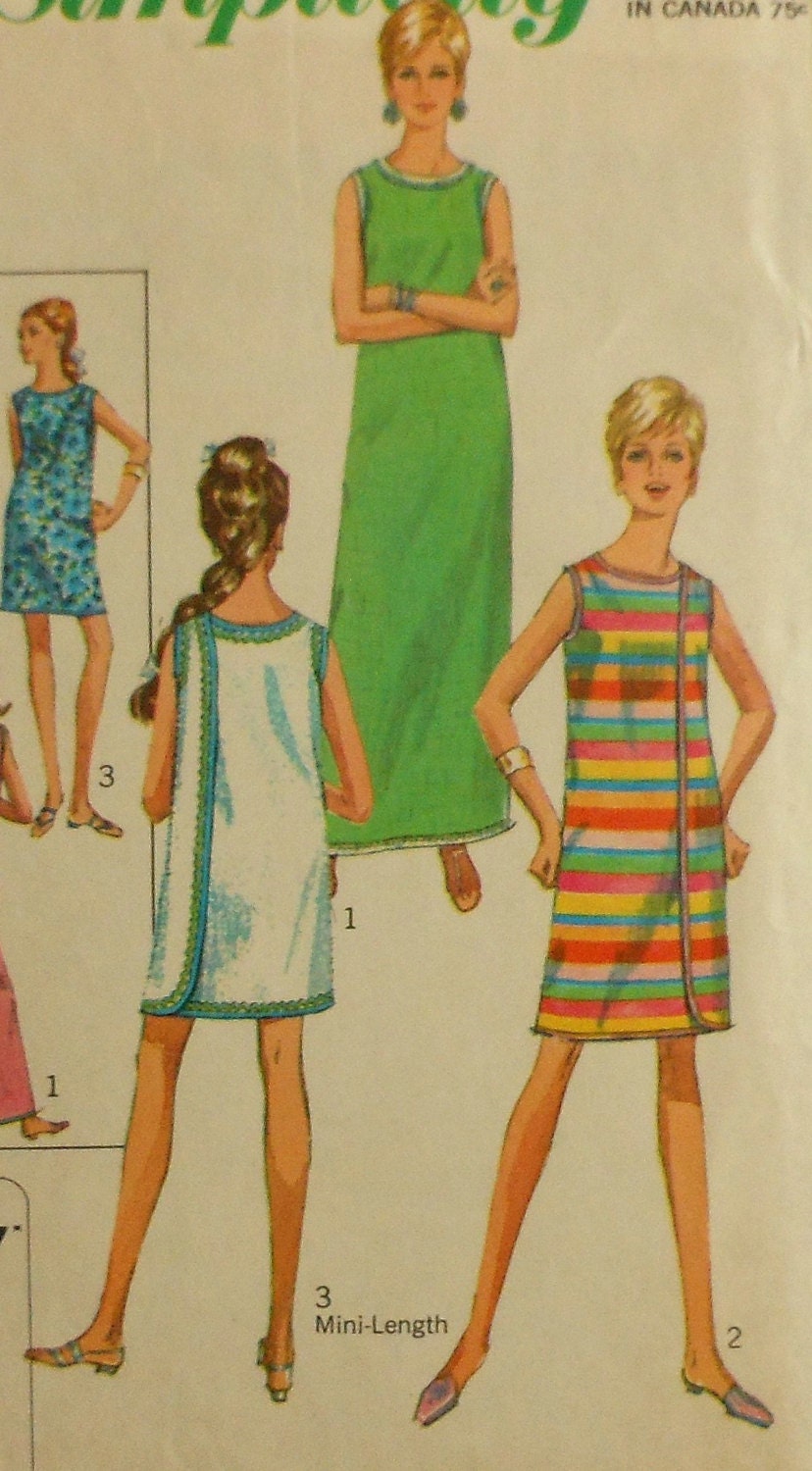 Vintage One Pattern Piece Dress Sewing Pattern by latenightcoffee