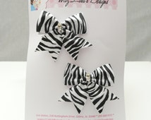 Popular items for zebra print hair bow on Etsy