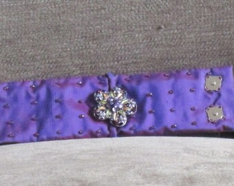 Items similar to raw silk cuff with delicious plum needle lace ...