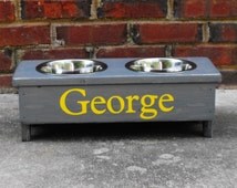 Unique rustic dog feeder related items | Etsy