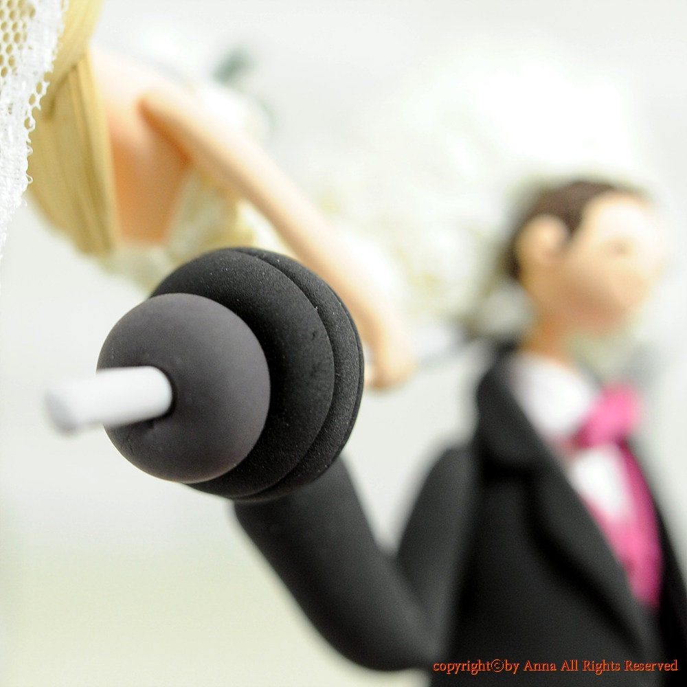 Custom Cake Topper Weight lifter gymnastics by annacrafts on Etsy