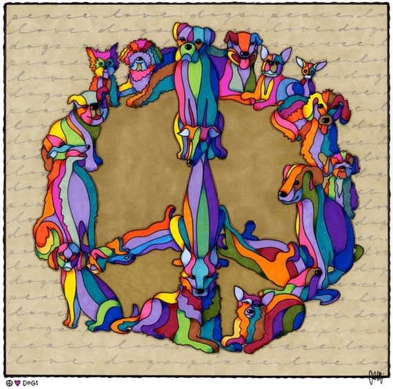 Items similar to Peace Love Dogs on Etsy