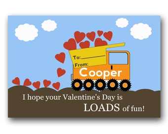 Items similar to Truck Valentine's Day Printable Cards, Valentine Mini ...
