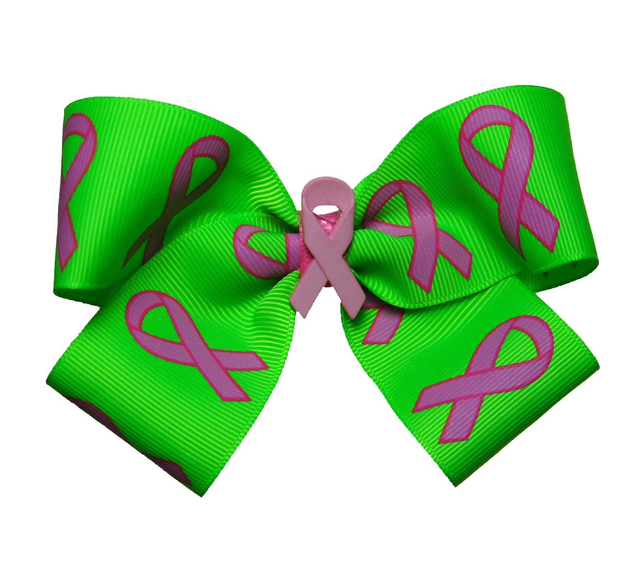 Large Breast Cancer Awareness Hair Bow Find a Cure
