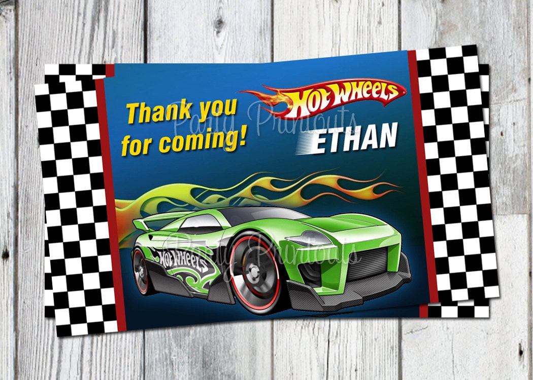 Hot Wheels Favor Tags Printable Car Birthday by partyprintouts