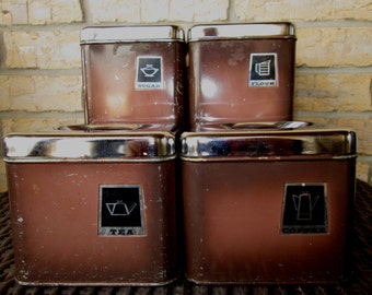 Popular items for metal canister set on Etsy