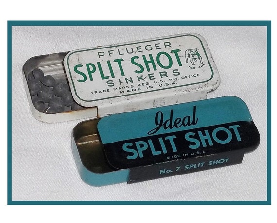 Vintage Adv Tins Fishing Split Shot Sinkers Pflueger by JensBarn