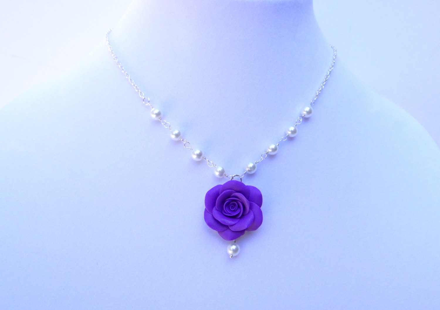 Amethyst Purple Rose necklace Royal Purple Rose by Diaszabo