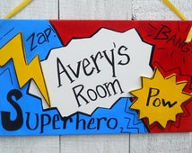 Popular items for superhero door sign on Etsy