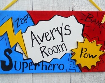 Superhero door sign | Etsy