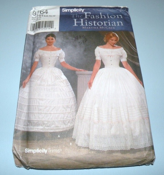 Simplicity 9764 Civil War Crinoline Hoopskirt and Petticoat