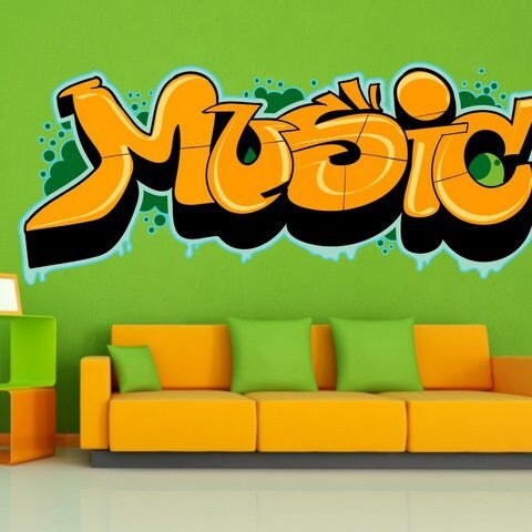 Wall Sticker Graffiti Music 2478f