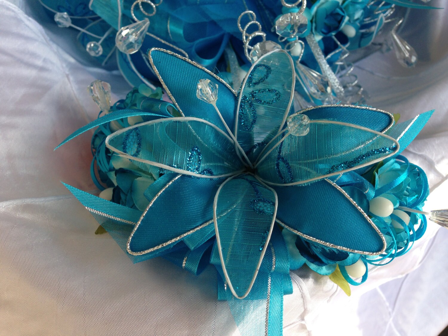 Ramo para quinceañera bouquet turquoise