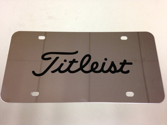 Items similar to Titleist License Plate - Metal Mirrored Finish with ...