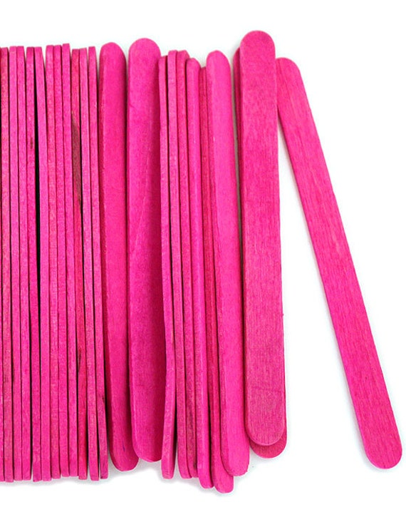100 Standard Size Pink Craft Sticks