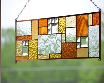 Amber glass panel | Etsy