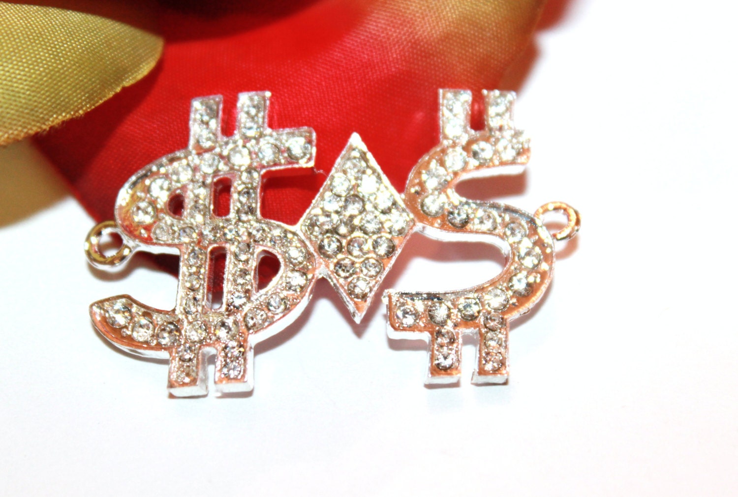 Rhinestone Sideways Money Dollar Sign by GorchessBoutique on Etsy