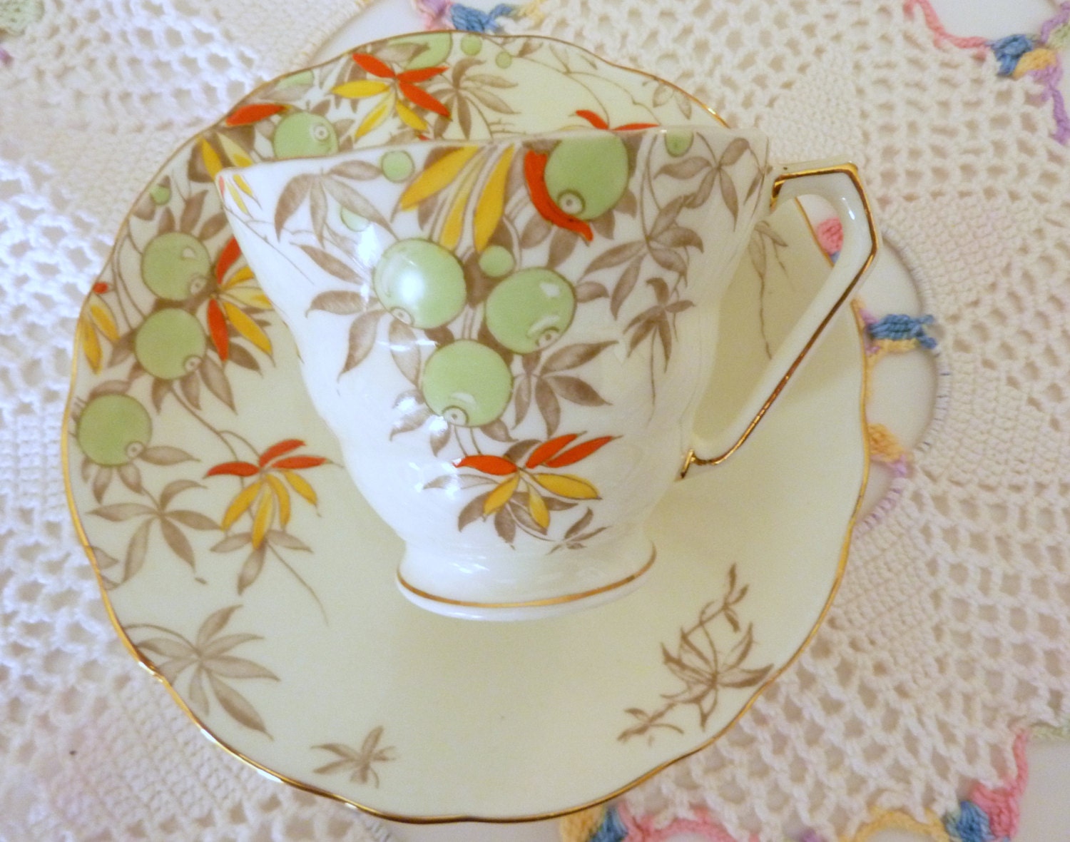 Vintage S. Radford Teacup and Saucer. Bone China. Malvern Pattern. Made ...