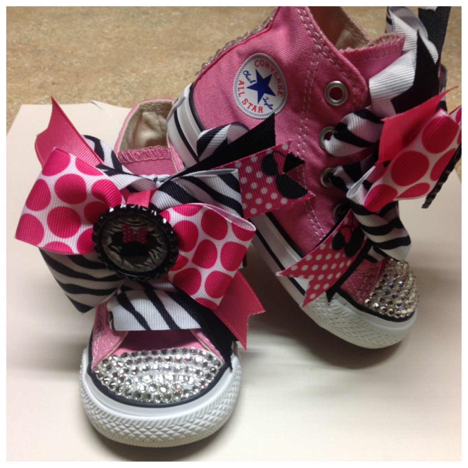 Minnie Mouse Birthday Bling Converse Chucks by Psalm139AND14