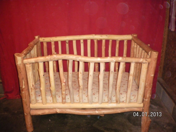 Items similar to Rustic River Craftsman Log Baby Crib on Etsy